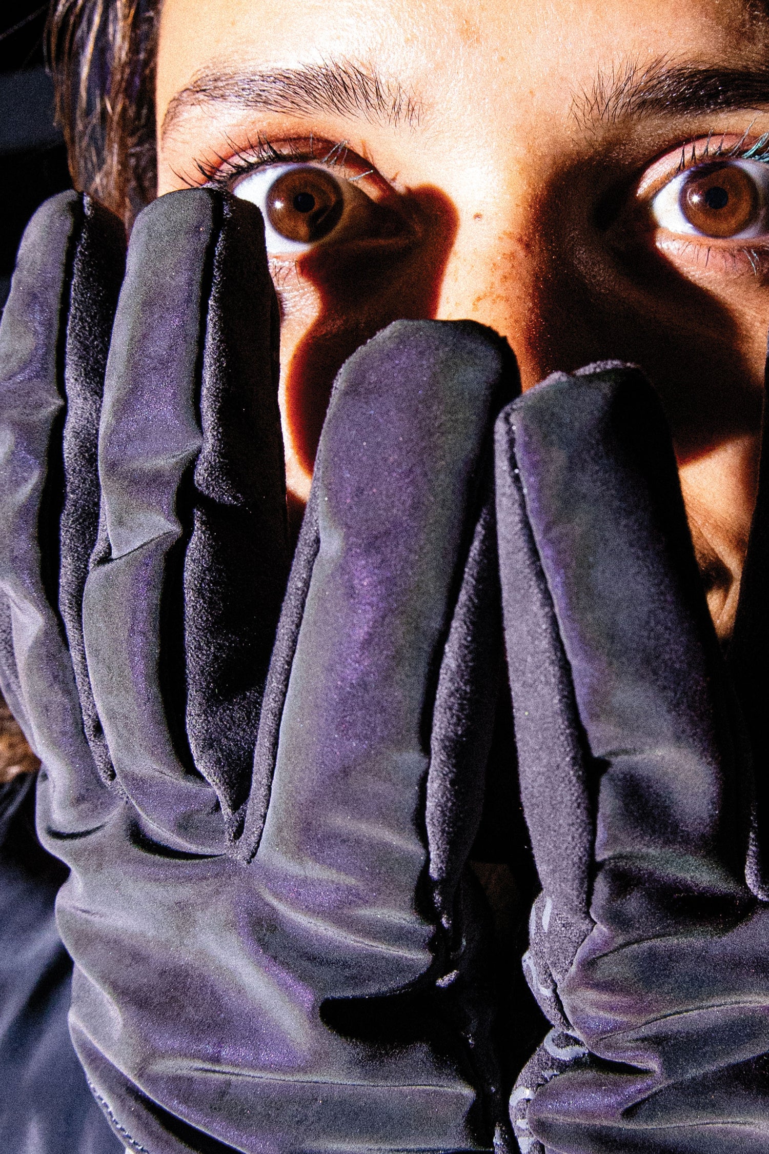 Stella | Grey reflective galaxy gloves - iridescent reflective winter ...