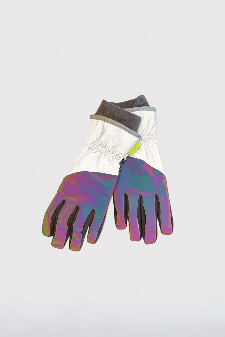 Stella | Grey reflective galaxy gloves - iridescent reflective winter ...